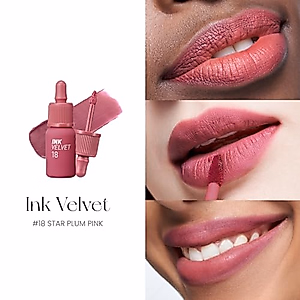 Peripera Ink the Velvet Lip Tint - High Pigment Color, Longwear, Weightless, Not Animal Tested, Gluten-Free, Paraben-Free (018 STAR PLUM PINK)