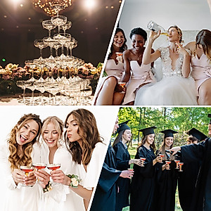 Censen 100 Pcs 4 oz Plastic Martini Glasses Cocktail Glasses Champagne Coupe Transparent Margarita Cups Gold Disposable Party Stemware for Wine Dessert Birthday Wedding(Glitter)