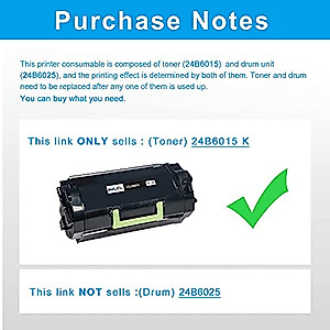 LCL Compatible Toner Cartridge Replacement for Lexmark 24B6015 35000 Pages M5155 M5163 M5170 XM5163 XM5170 (1-Pack Black)