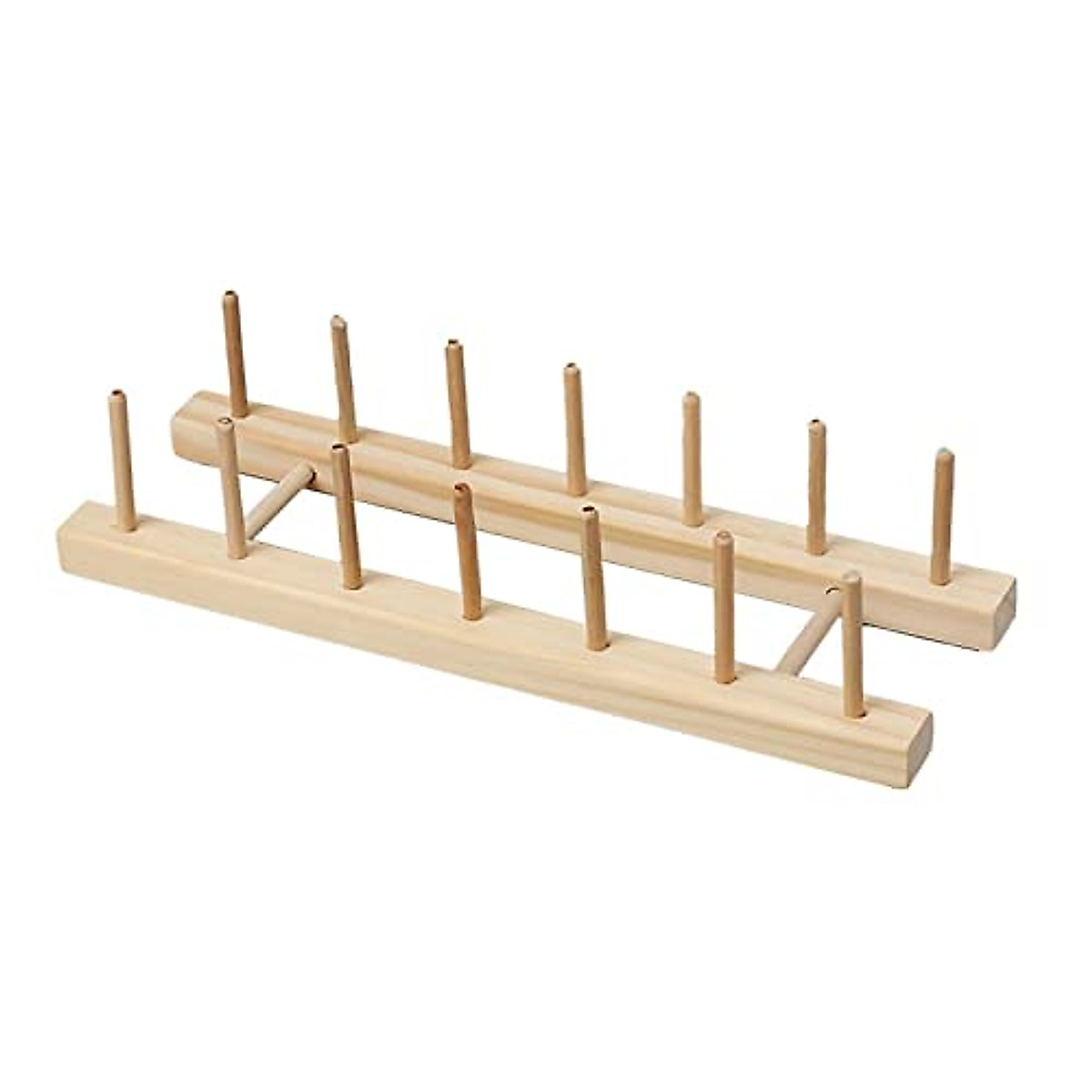 Yiju Sewing Thread Holder Embroidery Storage Multi Spools Wood Shelf Quilting Organizer Needlework Bobbin Rope Wooden Thread Rack Decoration Tool, 29.5cmx9.5cmx4.6cm