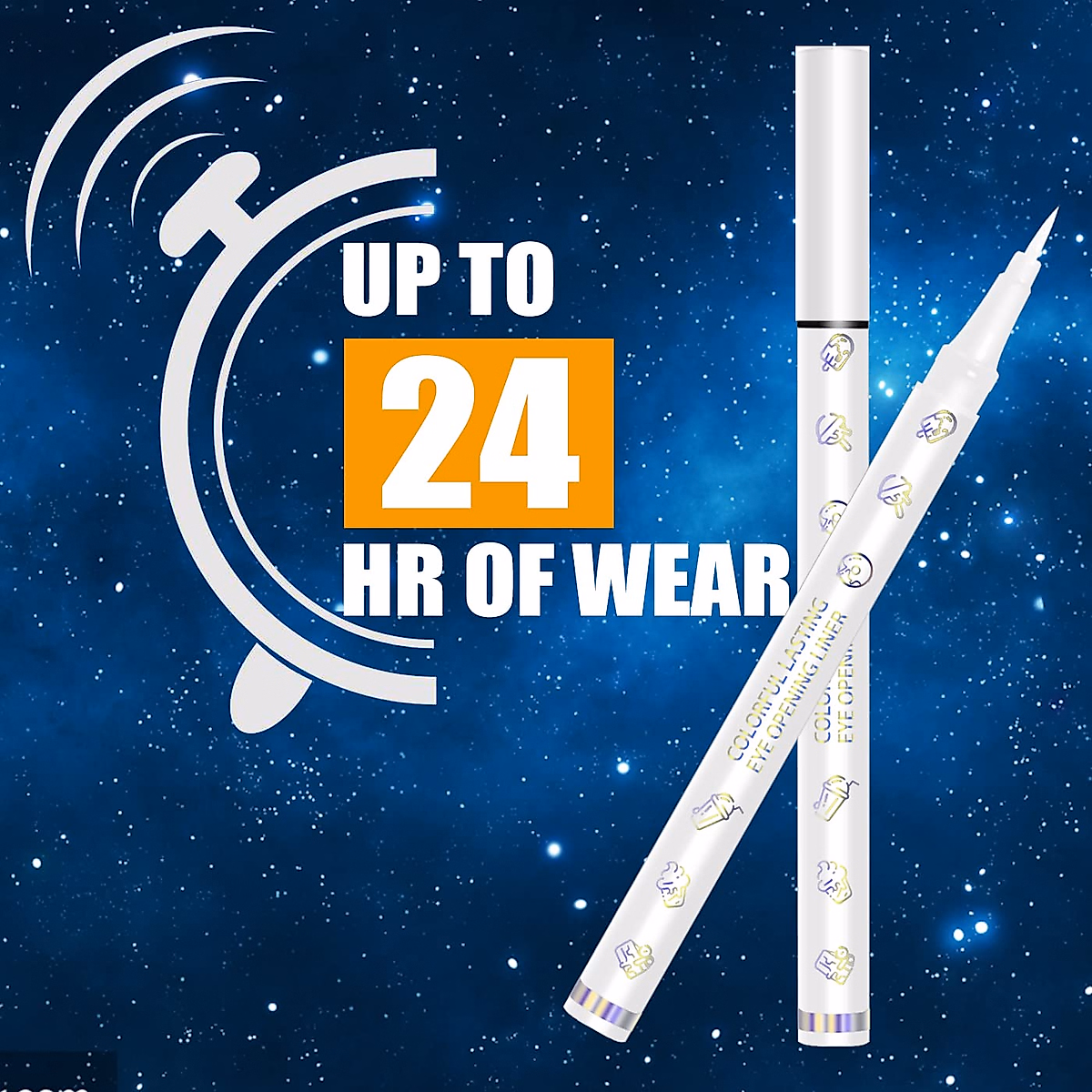 DekRion White Eyeliner & Black Eyeliner Set, Waterproof Liquid Eyeliner Quick Drying Long-lasting Eye Liners for Women Makeup Tool Easy To Use Eyeliner Liquid Set