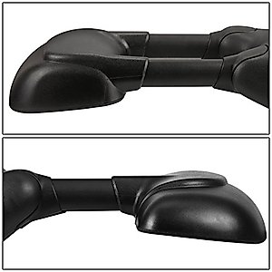 Pair of Black Textured Manual Telescoping Extenable Side Rear View Towing Mirrors Compatible with Ford E-Series 03-14
