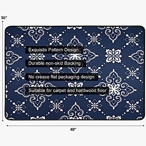 Mapuon Heavy Duty Desk Chair Mat for Carpet & Hardwood Floors, 48" x 36" Exquisite Jacquard Floor Mat Office Chair Mat for Carpeted Floors and Hardwood Floor for Home Office