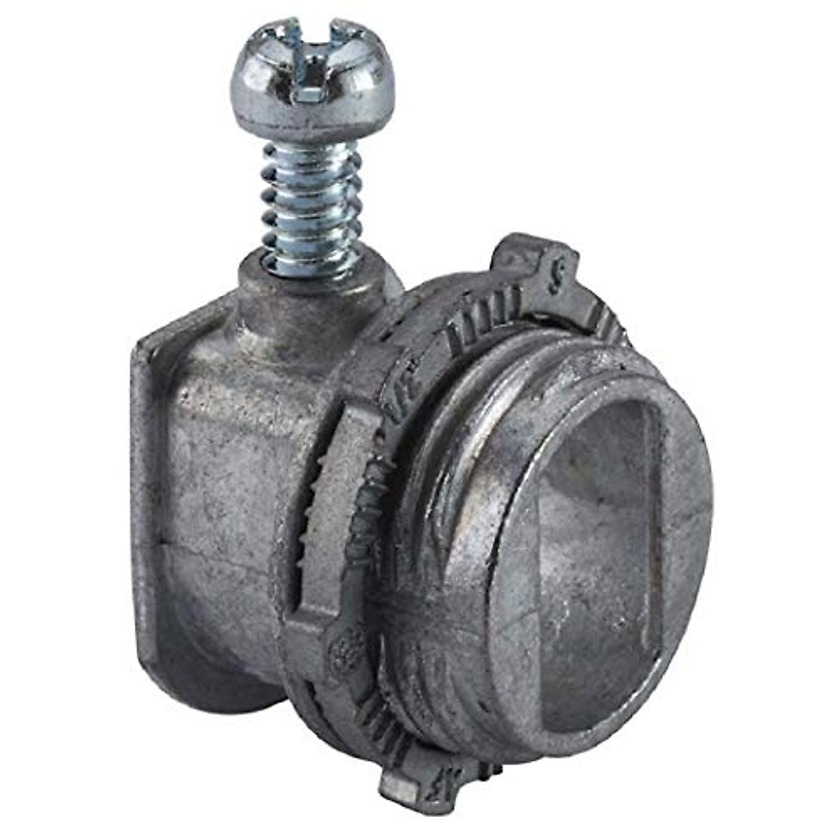 Halex – 3/8 Inch Flexible Metal Conduit (FMC) AC (BX) Connectors– 05803B – 100 Per Pack – Silver