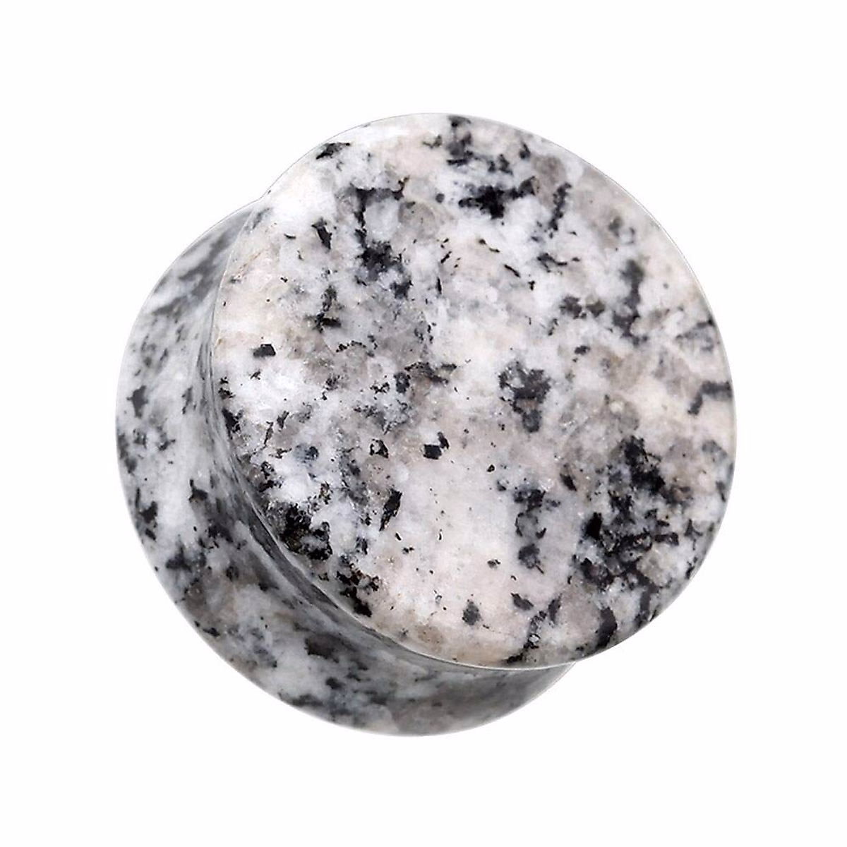 Black Sesame Natural Stone Double Flared Ear Gauge WildKlass Plug (1/2" (12.5mm))