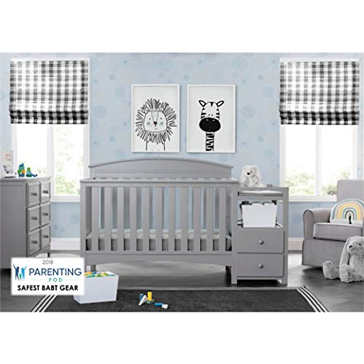 Delta Children Abby Convertible Crib and Changer, Grey