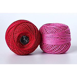 Soft 1500Y 15 Pearl Balls Cardinal Size 8 Rainbow Colors for Crochet Hardanger Cross Stitch Needlepoint Hand Embroidery