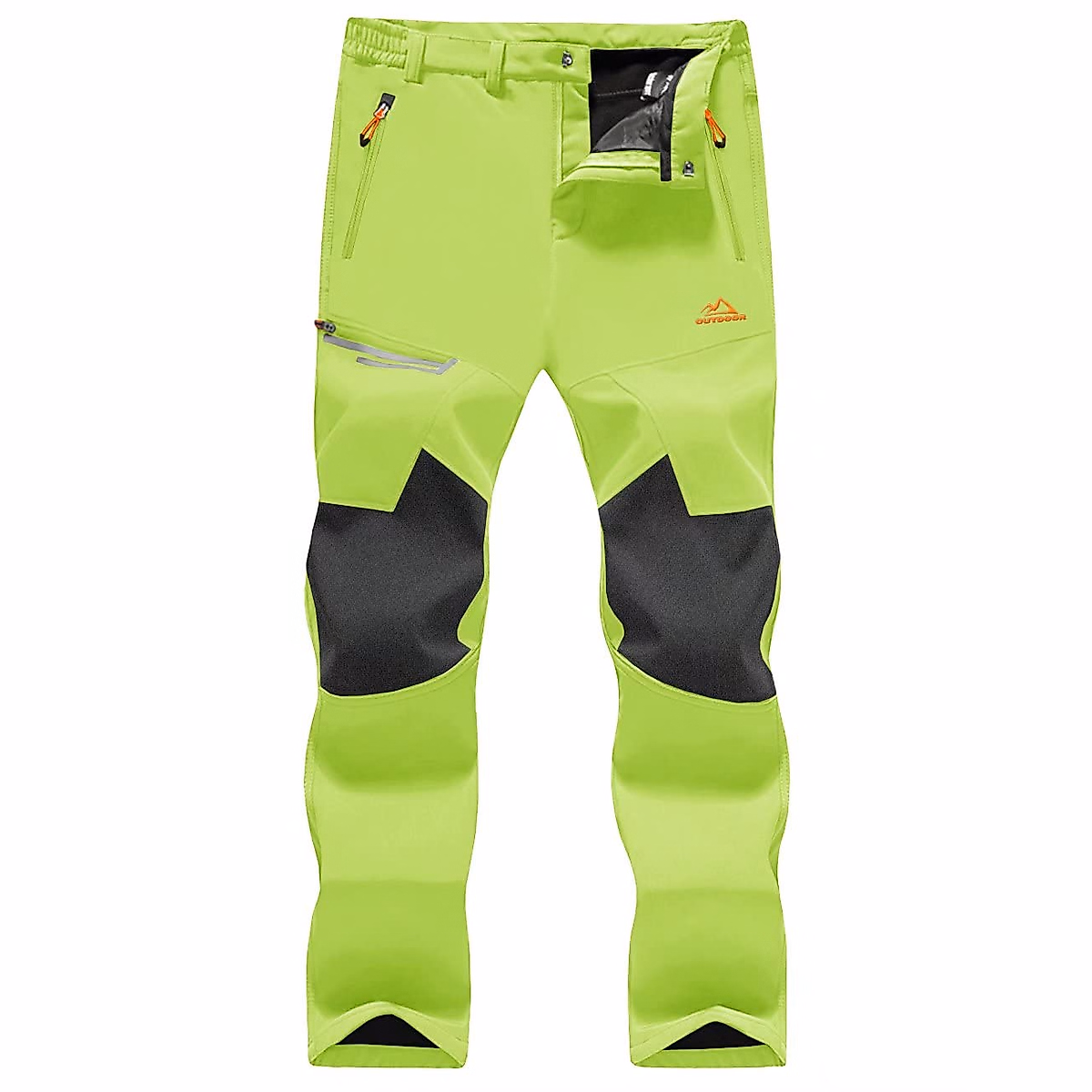 MAGCOMSEN Snowboard Pants for Men Hiking Pants Men Winter Pants Thick Pants Fleece Pants Ski Pants Snow Pants Softshell Pants Men Waterproof Pants Fluorescence Green