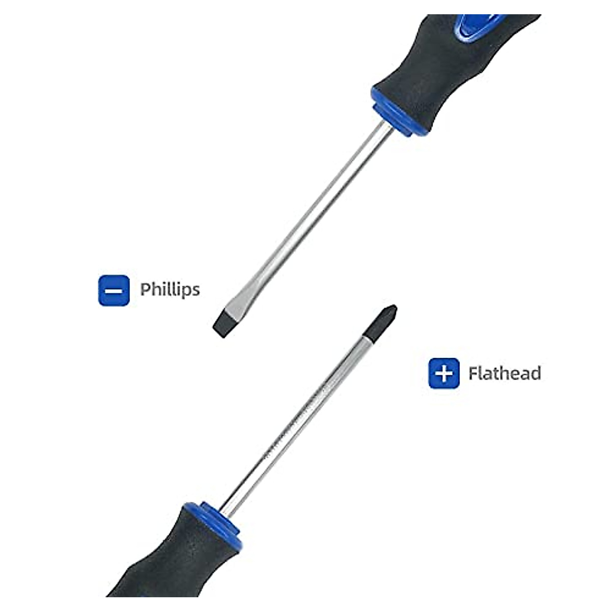 6PCS Magnetic Tip Screwdriver Set, 3 Phillips and 3 Flat, Professional Cushion Grip | 6-Piece Hand Tools Set