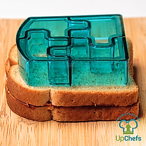 Complete Bento Lunch Box Supplies and Accessories For Kids - Sandwich Cutter and Bread Crust Remover - Mini Vegetable Fruit cookie cutters - Silicone Cup Dividers - Food Picks and FREE Lunch Notes