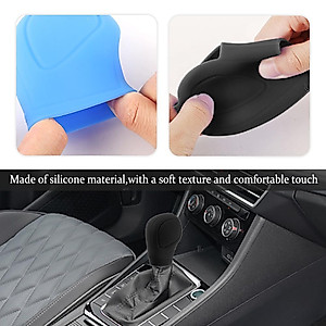 SSNNUU 2PcsSilicone Car Gear Shift Cover,Anti-Slip Automatic Gear Shift Knob Stick Protector for Man&Women Car Decor,Universal Interior Car Accessories for Car SUV Truck (Black), 2.20x1.84x3.15inch