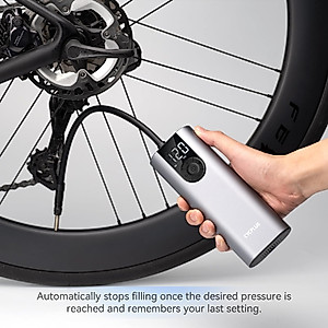 CYCPLUS Tire Inflator Portable Air Compressor, 150 PSI Cordless Air Pump with Digital LCD Screen Pressure Gauge, Electric Air Pump for Car, Motorcycle, Bicycle and Balls