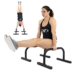 Valor Fitness Gymnastic Parallette Bars - Training Dip Bars Push Up Stands - Build Core Body Weight Strength Balance Equipment -PR-LT