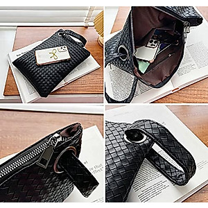 Hycurey Clutch Bags for Women Evening Clutch Purses Large Woven Clutch Purse Oversized Clutch Wallet Wrist Bags for Girls