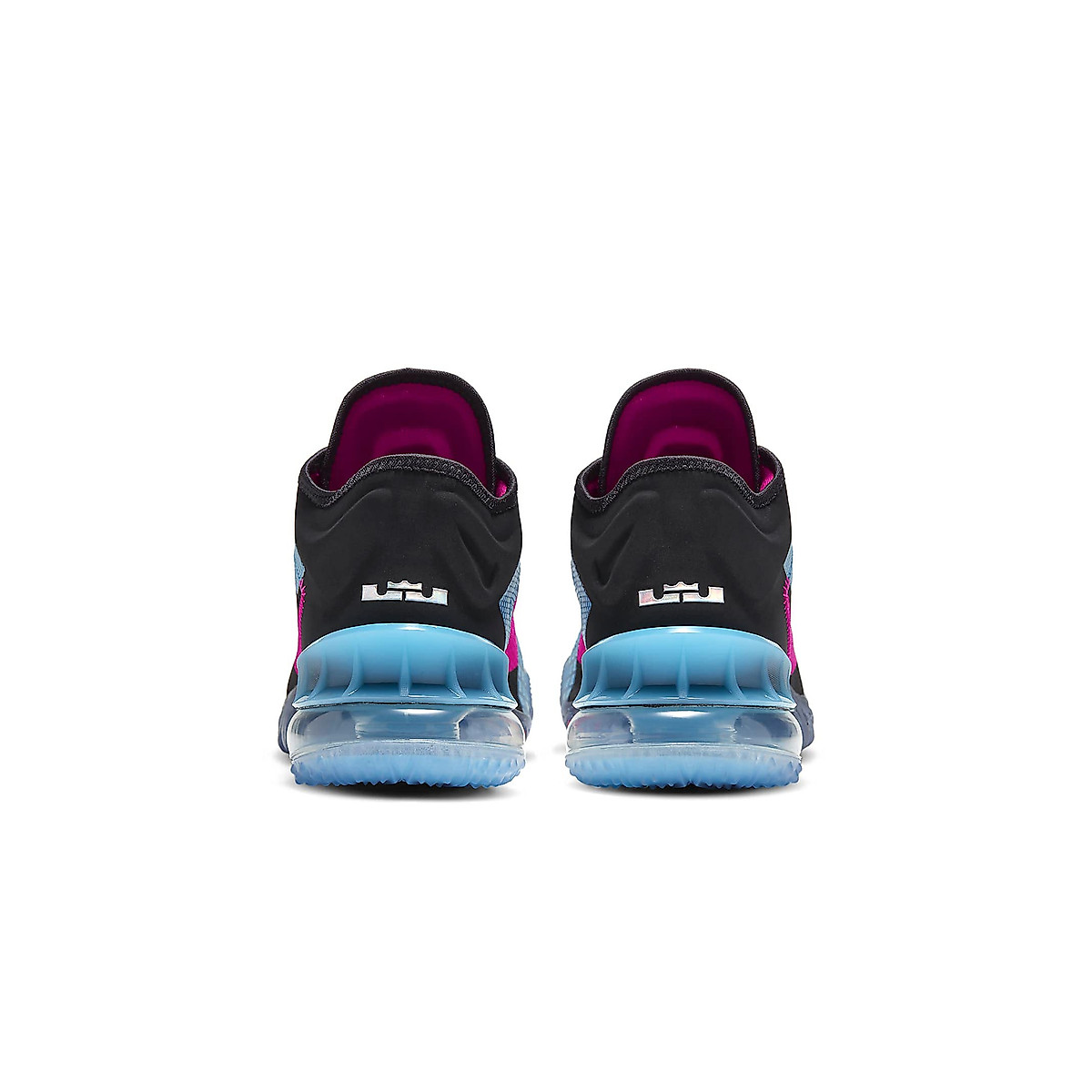 Nike Men's Lebron XVIII Low Neon Light Fireberry/Blk-Lt Blue Fury (CV7562 600) - 9.5