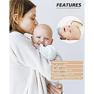Baby Hair Brush, 2 Pcs Baby Hair Brush with Wooden Handle, Natural Soft Goat Bristles Cradle Cap Brush for Newborns & Toddlers