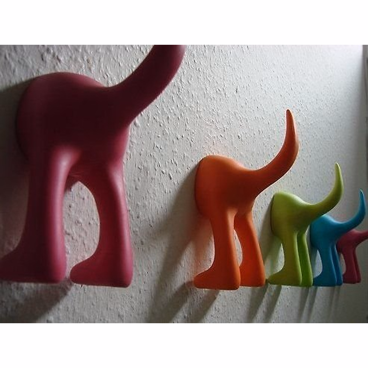 Ikea Set 6 Dog Tail Hooks Assorted Colors Pet Leash Hanger Hat Coat Key Holder Wall Organizer Bastis by IKEA Office Product