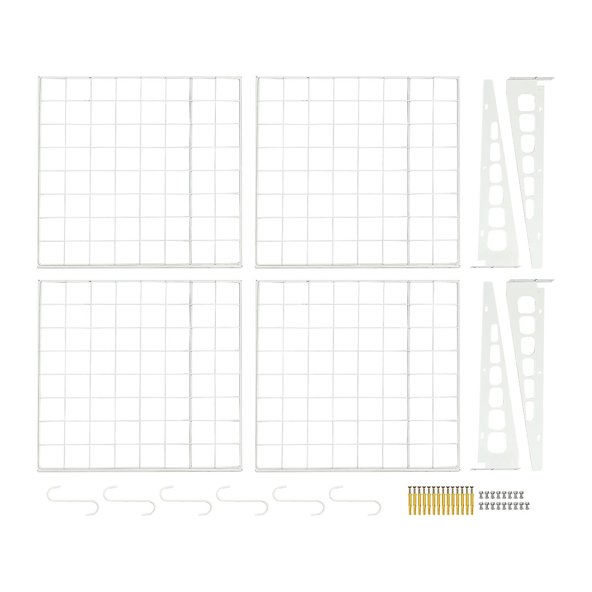 2PCS Garage Storage Racks 2 x 4 ft Garage Shelving Wall Mounted Heavy Duty Garage Storage Shelves Steel Garage Organizer Shelf with Hooks Garage Wall Floating Rack for Shop (White)