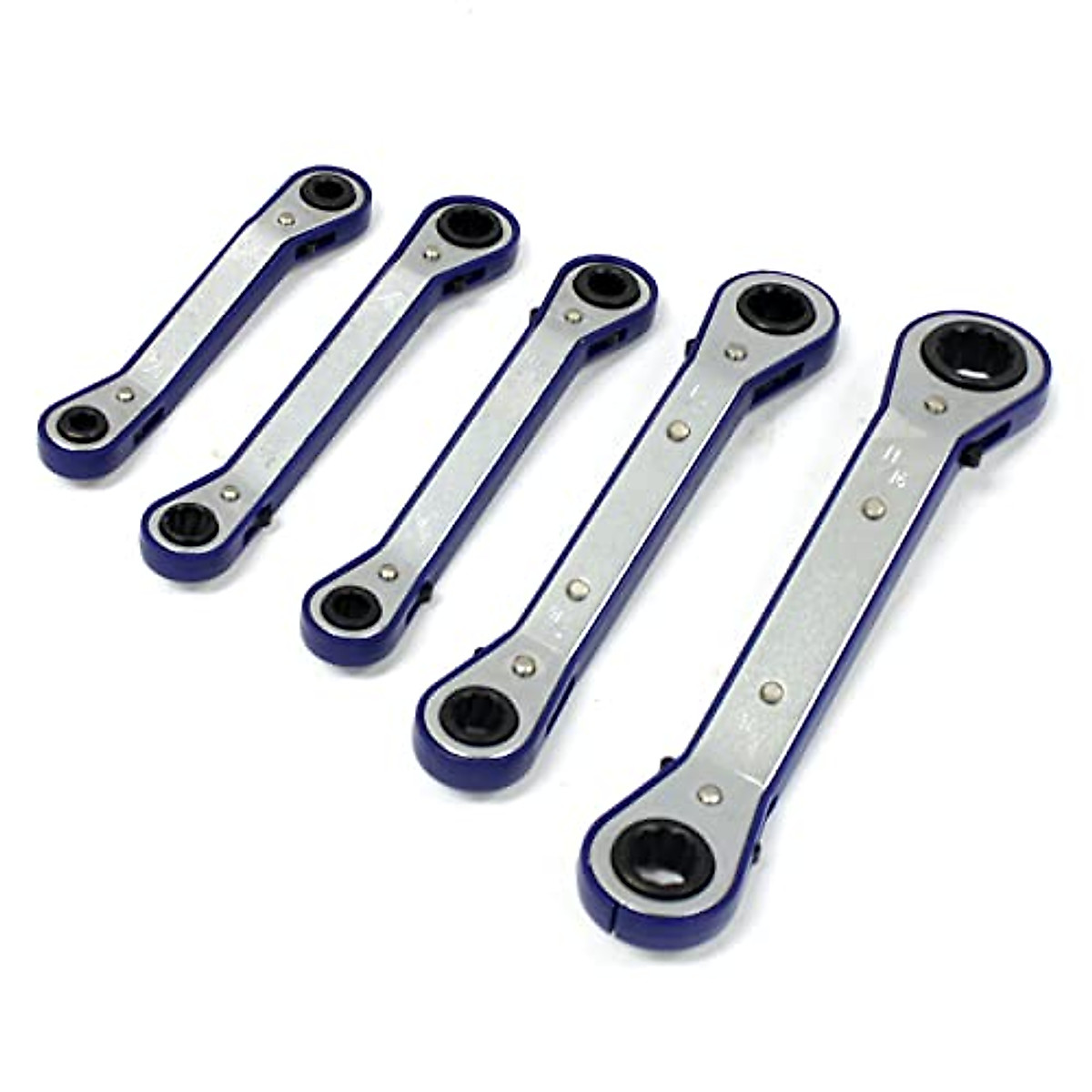 ARC-POWER 5 pc SAE Offset Ratcheting Box Closed End Wrench Set 6/12 Point 1/4" - 11/16"