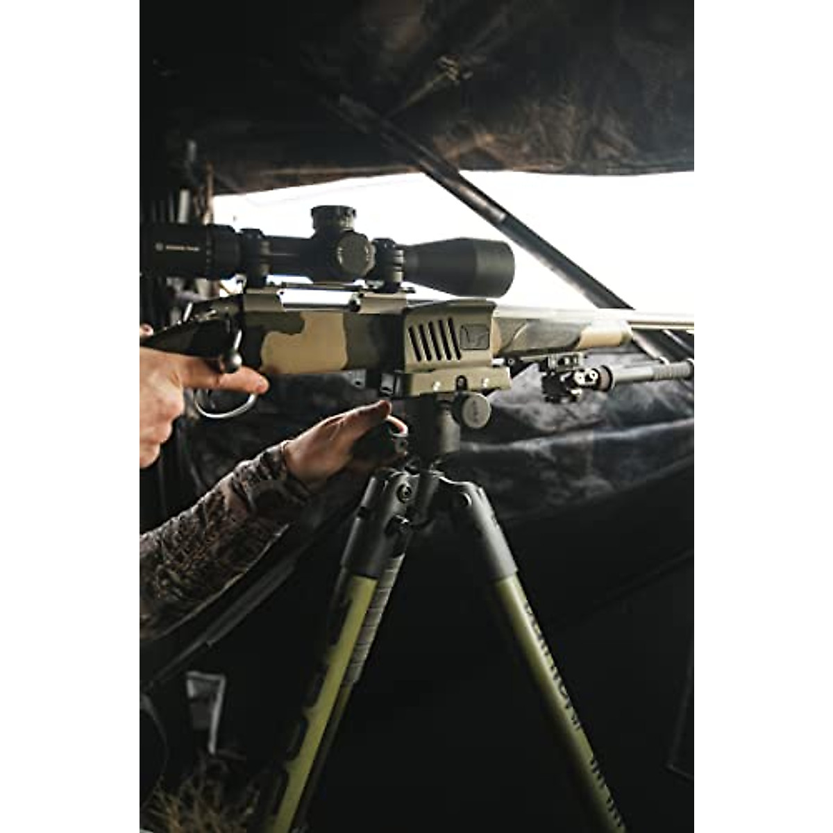 BOG DeathGrip Infinite Aluminum Tripod with Heavy Duty Construction, 360 Degree Ball Head, Quick-Release Arca-Swiss Mount System, and Optics Plate for Hunting, Shooting, Glassing, and Outdoors