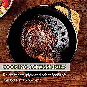 OLIGAI Heavy Duty Cast Iron Round Meat Trivet,Heat Diffuser Plate