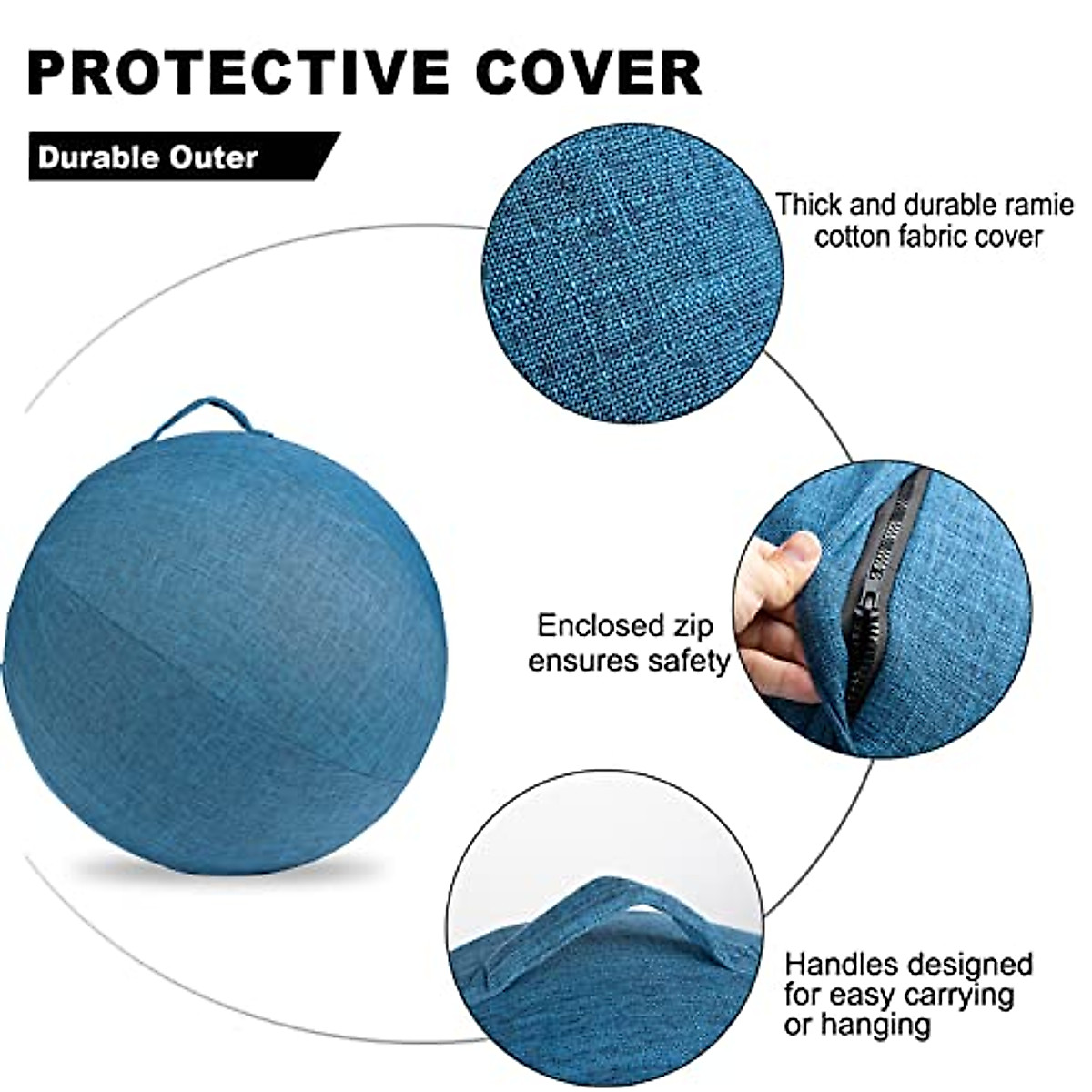 Nopaso Herding Ball for Horse - 25inch Ball Horse Toys & Ball Cover for Horses Anti-Burst Mega Herding Ball Giant Horse Soccer Ball for Horses Stall