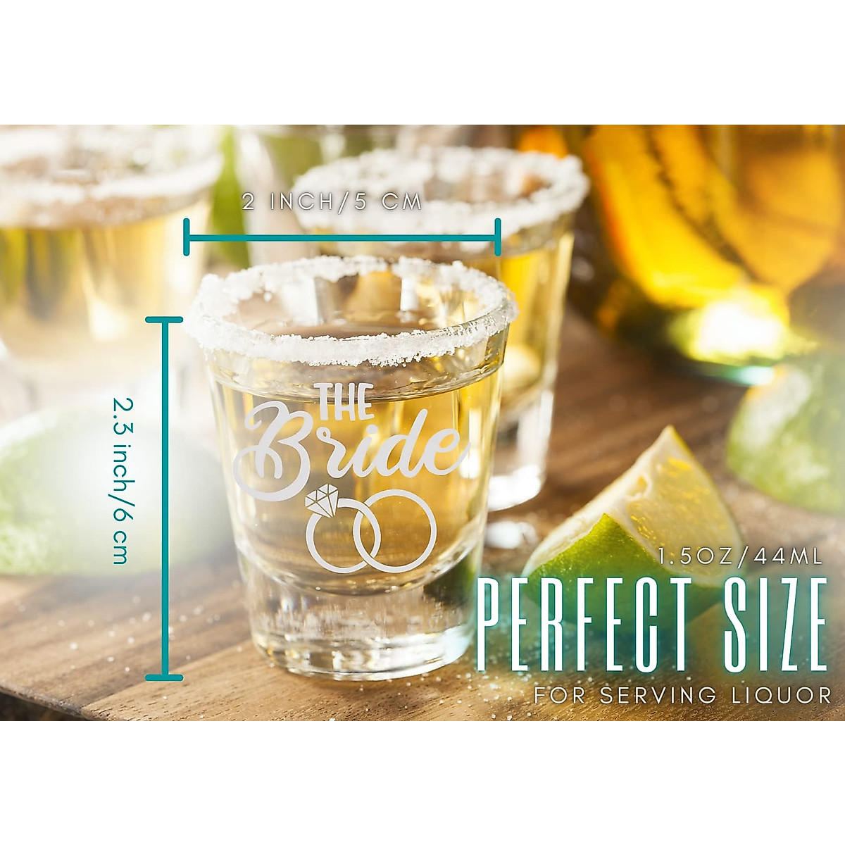 Onebttl Funny Bachelorette Gift for Bride, Birde Tribes Gifts, The Bride One, The Sassy One, Gifts for Bachelorette Party, Hen Night, Bride-to-be, Shot Glass 6 pcs Pack 1.5oz (45ml)