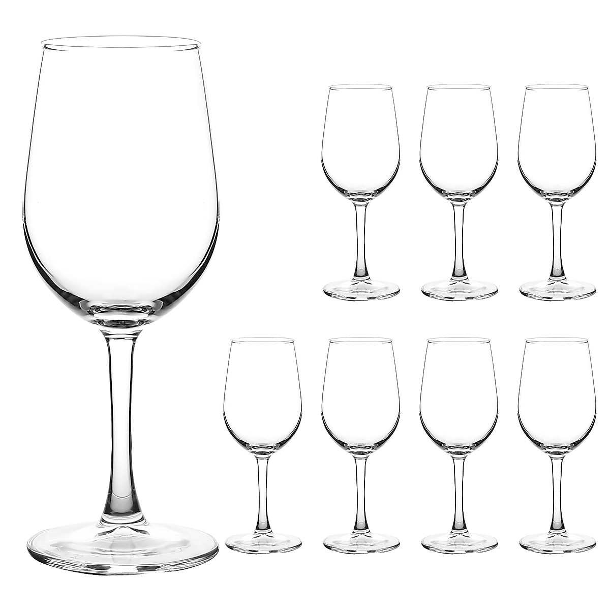 YANGNAY Wine Glasses (Set of 8, 11.5 Oz), All-Purpose Red or White Wine Glass with Stem, Durable, Dishwasher Safe