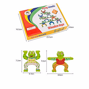 BESTING Balancing Stacking Blocks Frog Blocks Children's Educational Balance Wooden Stacking Acrobatic Interlock Decompression Preschool Toys Balancing Games (HJ012)