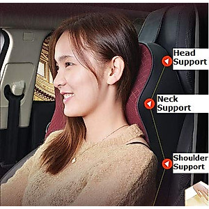 Car Headrest Pillow, Car Seat Headrest Neck Rest Cushion Ergonomic Car Neck Pillow Pure Memory Foam Neck Support with Breathable Removable Cover, Comfty Car Seat Pillows Neck/Back Pain Relief (2Pack)