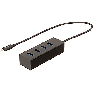 Amazon Basics USB 3.1 Type-C to 4 Ports USB Adapter Hub, Black