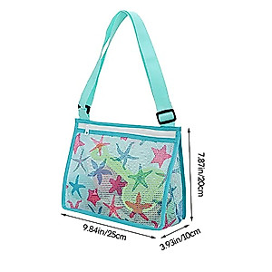 SuanlaTDS Zipper Children's Beach Bag Shell Bag Messenger Net Bag Children's Toy Bag