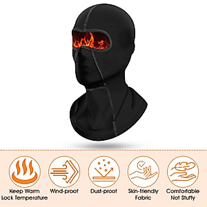 Balaclava Long Neck Face Mask - Dustproof Windproof - Hood Beanie Thermal Tactical Mask - Outdoor Sports - Adult Motorcycle, [1pc] Black