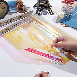 CRASPIRE Holographic Vinyl Orange Permanent Vinyl Roll 12" Craft Adhesive Vinyl Sheets for DIY Cup Wedding Party Birthday Car Decal Decor Sticker