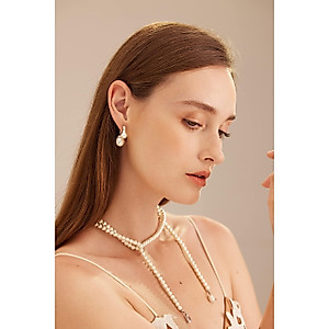 C.Paravano Pearl Necklace | Long Pearls Necklace | Pearl Necklace for Women | Pendant Necklaces for Women | Wedding Pearl Necklace for Brides | Women Necklace Jewelry | Fashion Necklaces