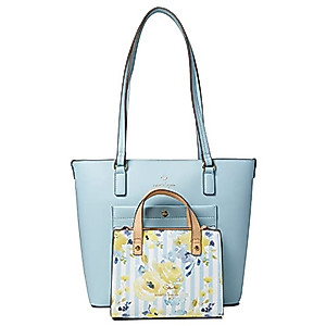 Nanette Lepore Kira Tote with Printed Satchel Ice Blue One Size