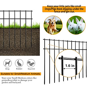 ADAVIN Small/Medium Animal Barrier Fence,25Pack 20in(L) X12in(H) Dog Digging Fence Barrier, Garden Fence Animal Barrier for Dogs Rabbits Raccoons, Metal Fence Panel for Outdoor Patio.Total 42Ft(L)