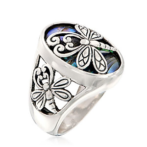 HUKQBUNX 925 Sterling Silver Creative Dragonfly Insect Fashion Women's Fresh Ring Size 6-10 (Size 7)