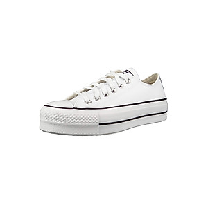 Converse Women's Chuck Taylor All Star Lift Clean Sneaker, White/Black/White, 7.5 M US
