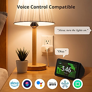 SwitchBot Smart Plug Mini 15A, Energy Monitor, Smart Home WiFi(2.4GHz) & Bluetooth Outlet Compatible with Alexa & Google Home, APP Remote Control & Timer Function for Home Automation, No Hub Required