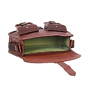 Ruzioon Goat Leather Crossbody Purse Women Shoulder Bag Satchel Ladies Travel Purse Genuine Leather (brown 2) (vintage tan brown)