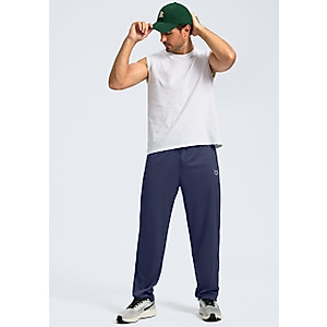 G Gradual Men's Sweatpants Mesh Lightweight with Zip Pockets Breathable Quick Dry Athletic Pants for Workout Running (Navy, Medium)