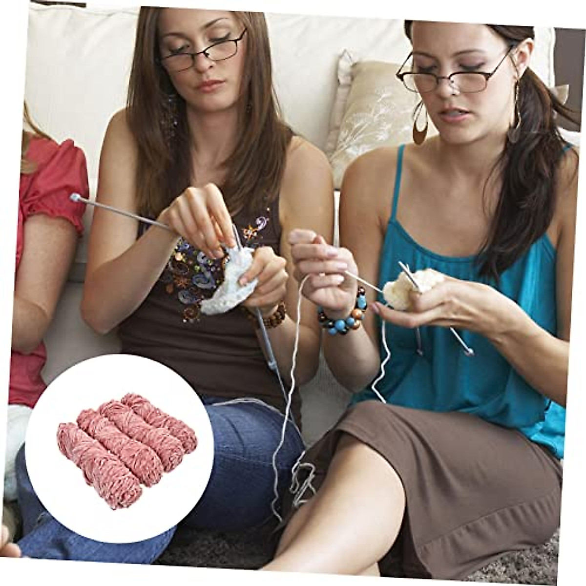 TEHAUX 4pcs Colorful Gold Velvet Yarn Crochet Yarn Thick Knitting Supplies Wool Scarf Chunky Knit Chenille Yarn Chunky Knit Yarn Cotton Yarn Knitting Thread DIY Chenille Wool Soft Pink