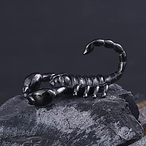 ERKUOO Ear Hangers Weights For Stretching Scorpion-Shaped Ears Gauges Stainless Steel Ear Expander Ear Plugs Tunnels Body Piercing Jewelry 8g(3mm)