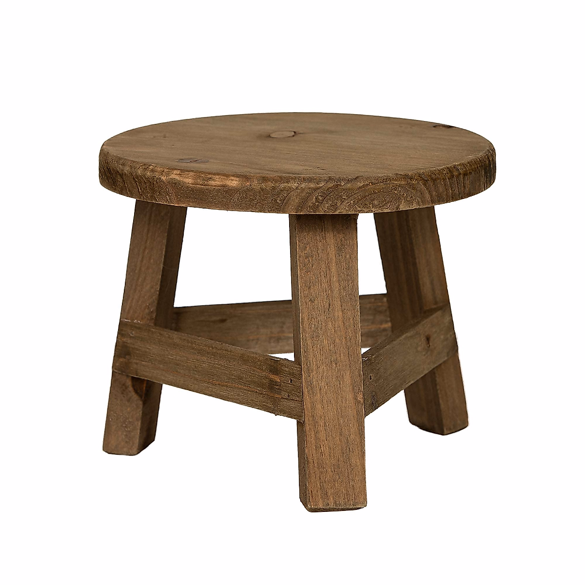 RUSTIX Mini Wooden Stool Rustic Decorative Tiny Stool Ideal Accent Stool for Small trinkets, Plants and Decor - 7" W x 5.75" H
