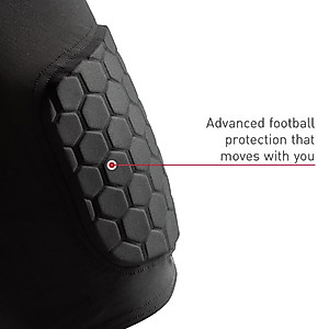 McDavid Padded Compression Shorts with HEX Pads. Dual-Density Thudd Tights with Hip, Tailbone, Thigh Padding. for Men and Women. with Cup Pocket Black