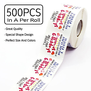 Thank You for Shopping Small Stickers,Thank You Stickers,Handmade Stickers,Small Shop Stickers,Envelopes Stickers for Small Business, Online Retailers,Handmade Goods,500 Labels Per Roll