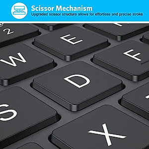 Emetok for iPad Keyboard [Aluminum Base, Big Keycap, Rechargeable], Ultra Slim Bluetooth 5.1 Keyboard for iPad 10th/9th/8th, iPad Pro 11/12.9, iPad Air/Mini/iPhone, Black