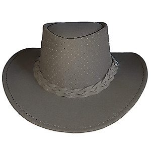 Aussie Chiller Outback Bushie – Perforated Hat for All Seasons/Made in Australia (Grey, Large)