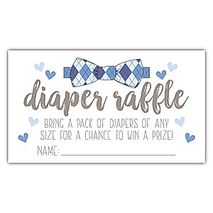 50 Little Man Diaper Raffle Tickets - Boy Baby Shower Game